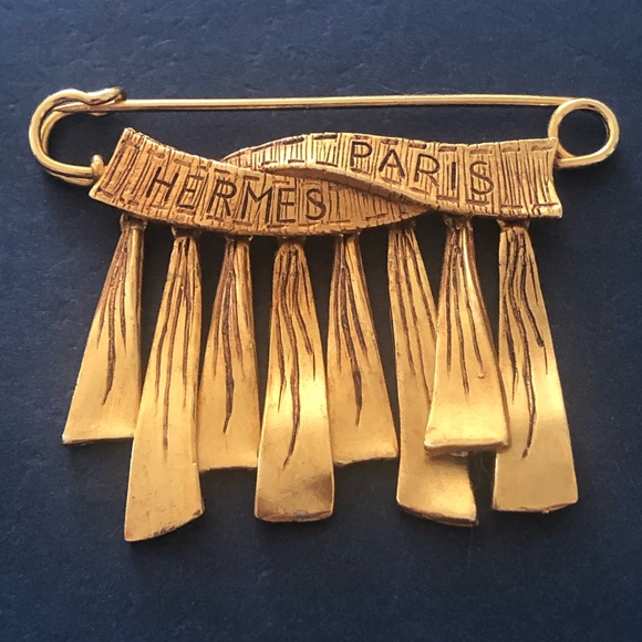 Hermes | Jewelry | Rare Herms Pinbrooch Banner And Tassels | Poshmark